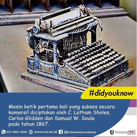 Mesin Ketik Pertama di Dunia - Program Studi Diploma 3 Administrasi ...
