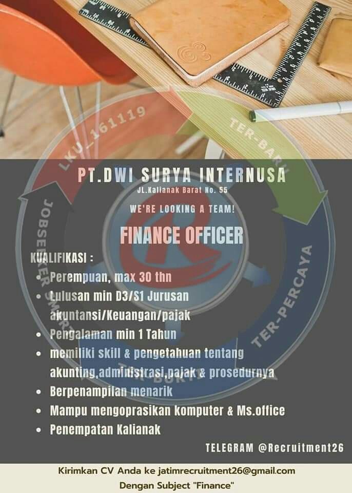 Lowongan Kerja Finance Officer - Program Studi Diploma 3 Akuntansi