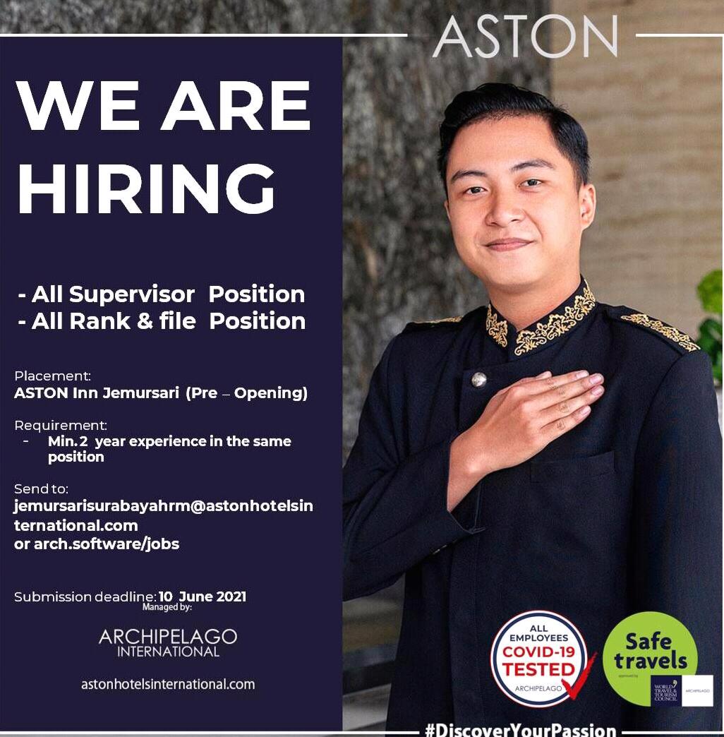 Lowongan Pekerjaan ASTON Inn Jemursari - Diploma 3 Perhotelan